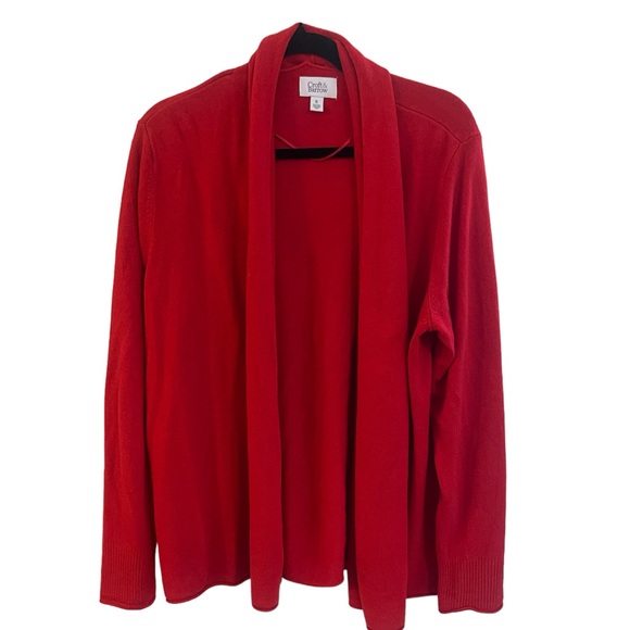 croft & barrow | Sweaters | Croft Barrow Red Open Front Sweater Xl ...